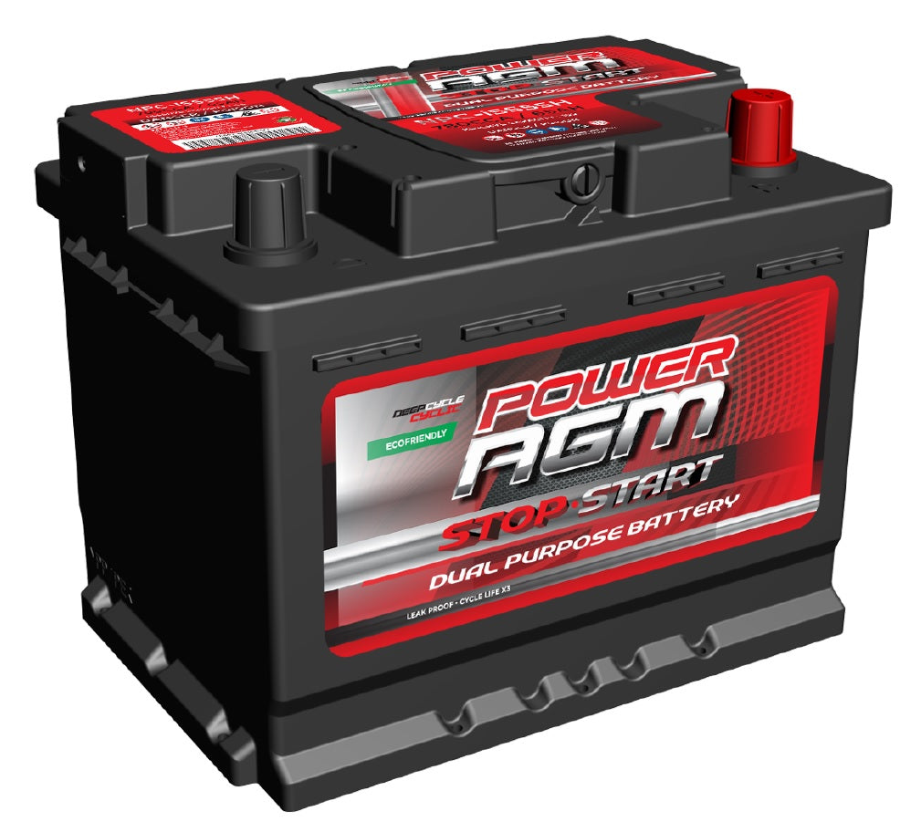 STOP START DIN 55H AGM BATTERY – Power Crank Batteries
