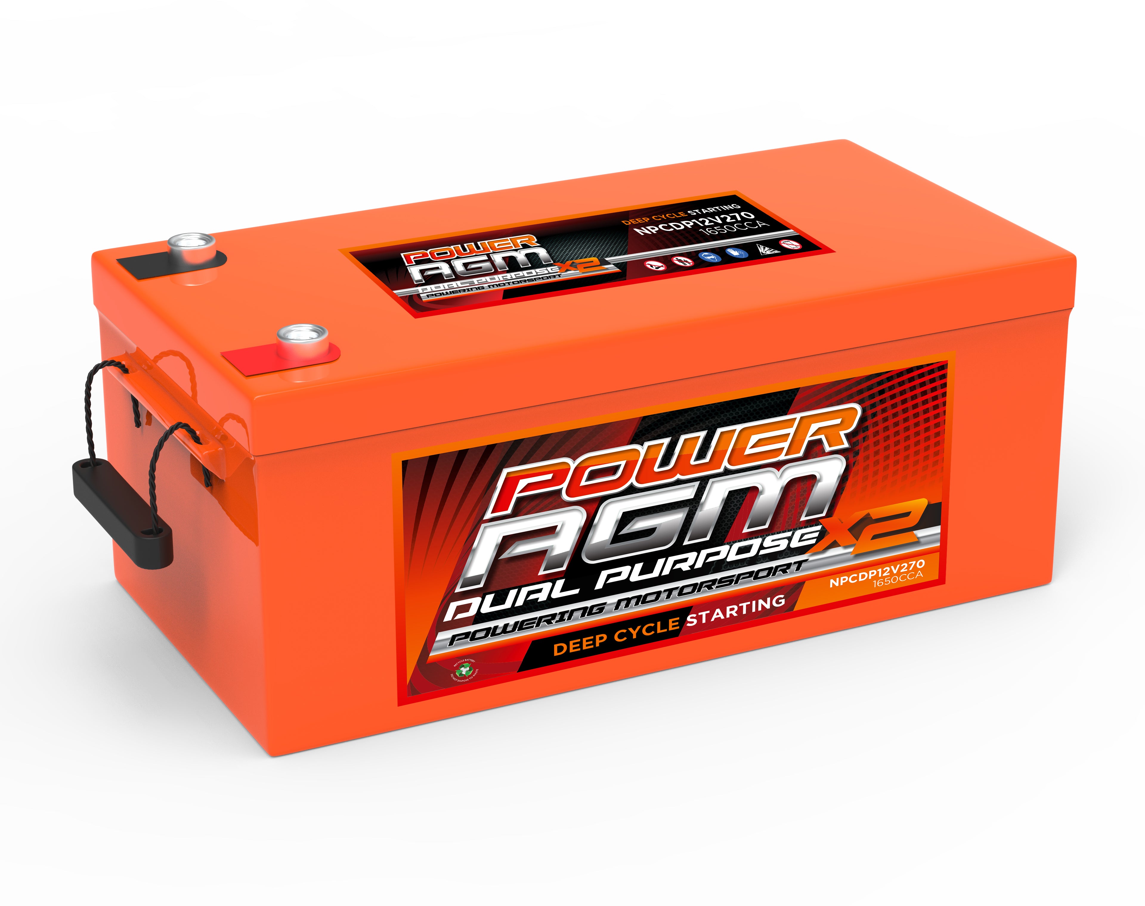 NPCDPL12V270AH POWER AGM DUAL PURPOSE AGM, STARTING & CYCLIC BATTERY ...