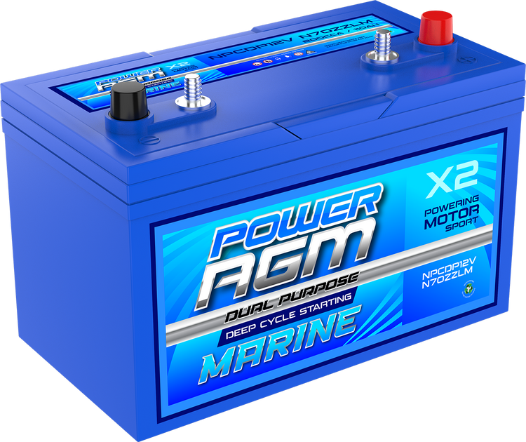 NPCDP12VN70ZZLM POWER AGM DUAL PURPOSE MARINE SERIES DEEP CYCLE STARTI ...
